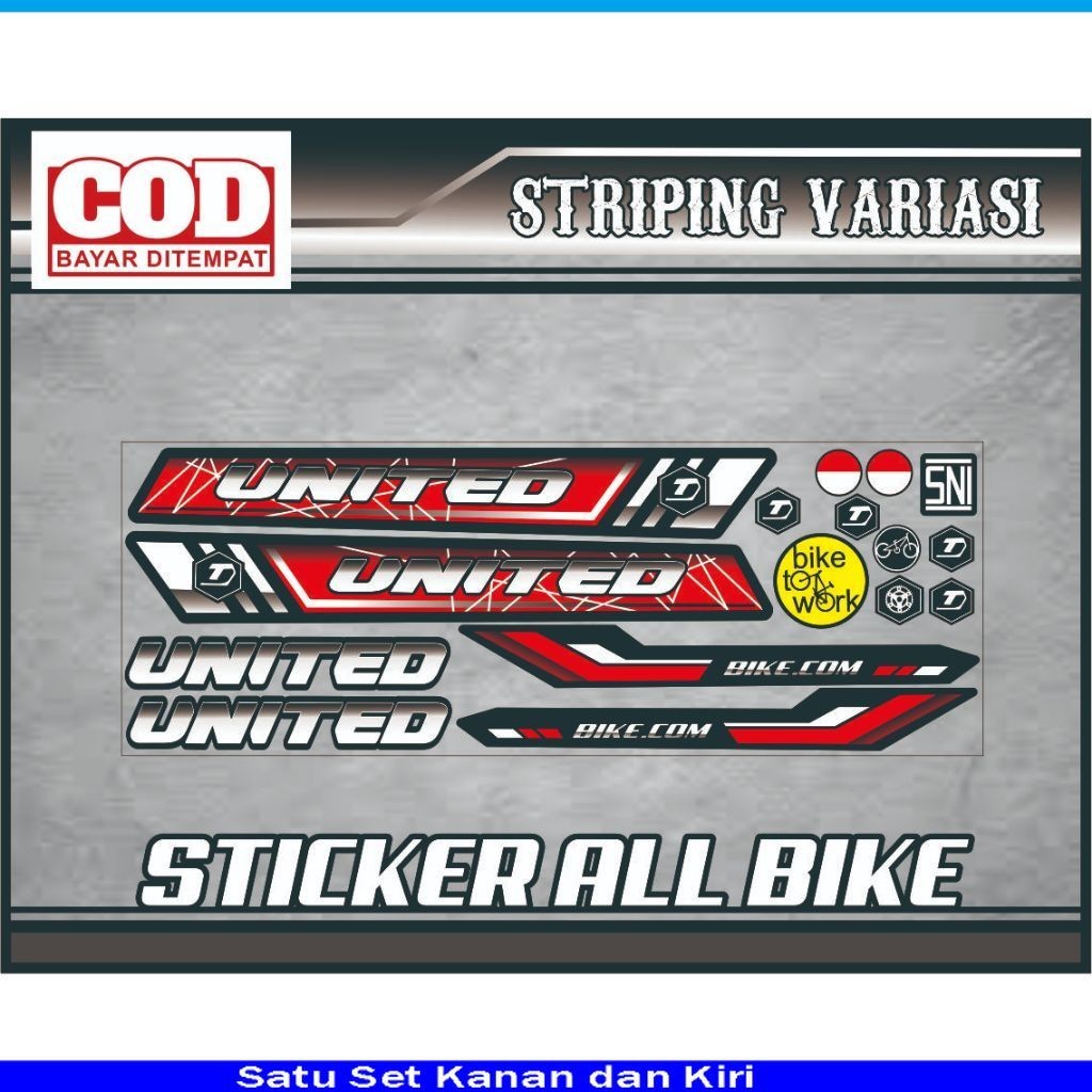 Jual stiker all sepeda/ stiker bmx /striping lis motif united ...