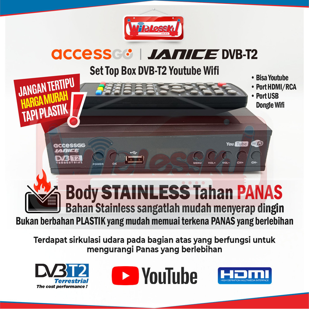 Jual Accessgo STB Janice set top box penerima siaran TV Digital | Shopee Indonesia