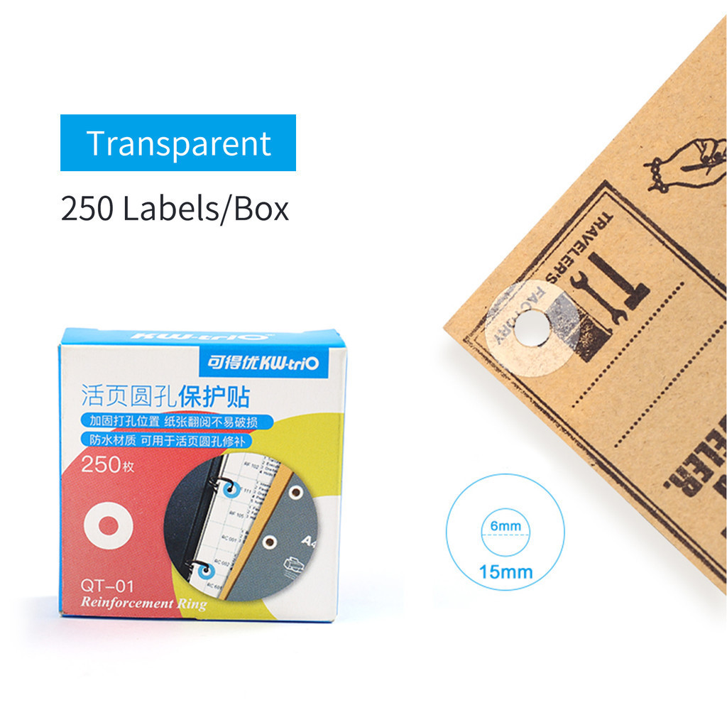 Jual KW-trio Loose-Leaf Paper Hole Reinforcement Labels Round Stickers ...