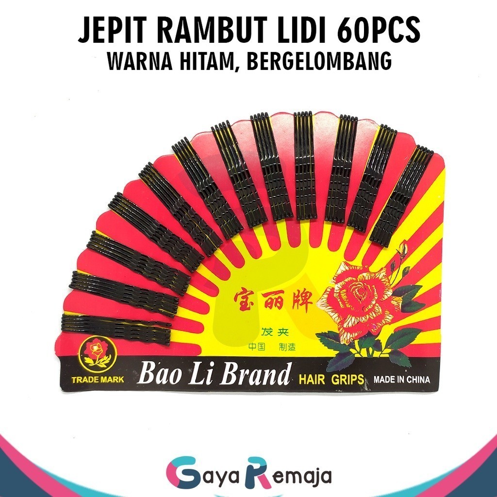 Jual Jepit Lidi Warna Hitam / Pin Rambut Gelombang 4 cm isi 36 pcs ...
