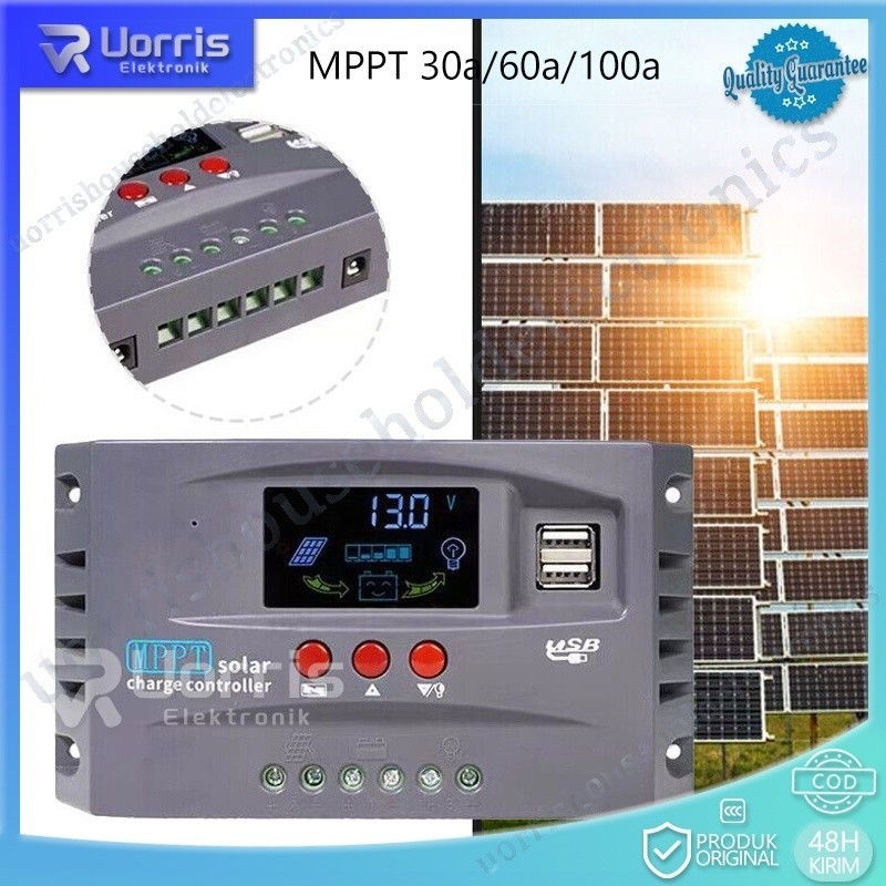 Jual Solar Charge Controller LCD LED Display Solar Automatic Identify ...