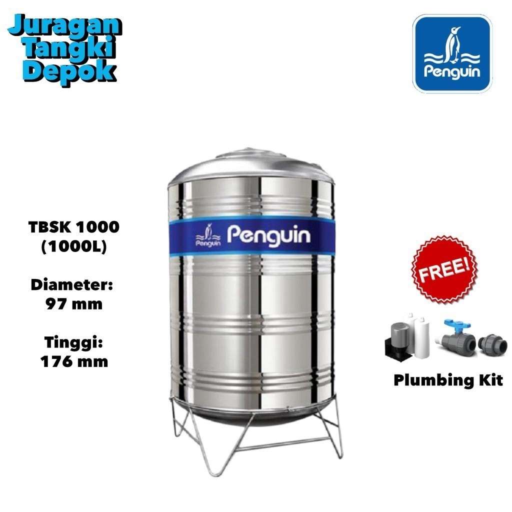Jual Toren / Tandon / Tangki Air Penguin Stainless 1000 Liter - TBSK ...