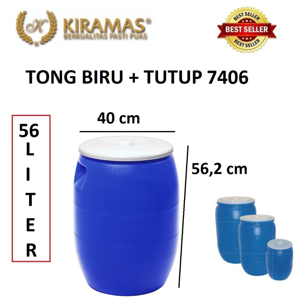 Jual Kiramas Tong Air / Tong Biru / Tong Sampah + Tutup / Water Barel ...