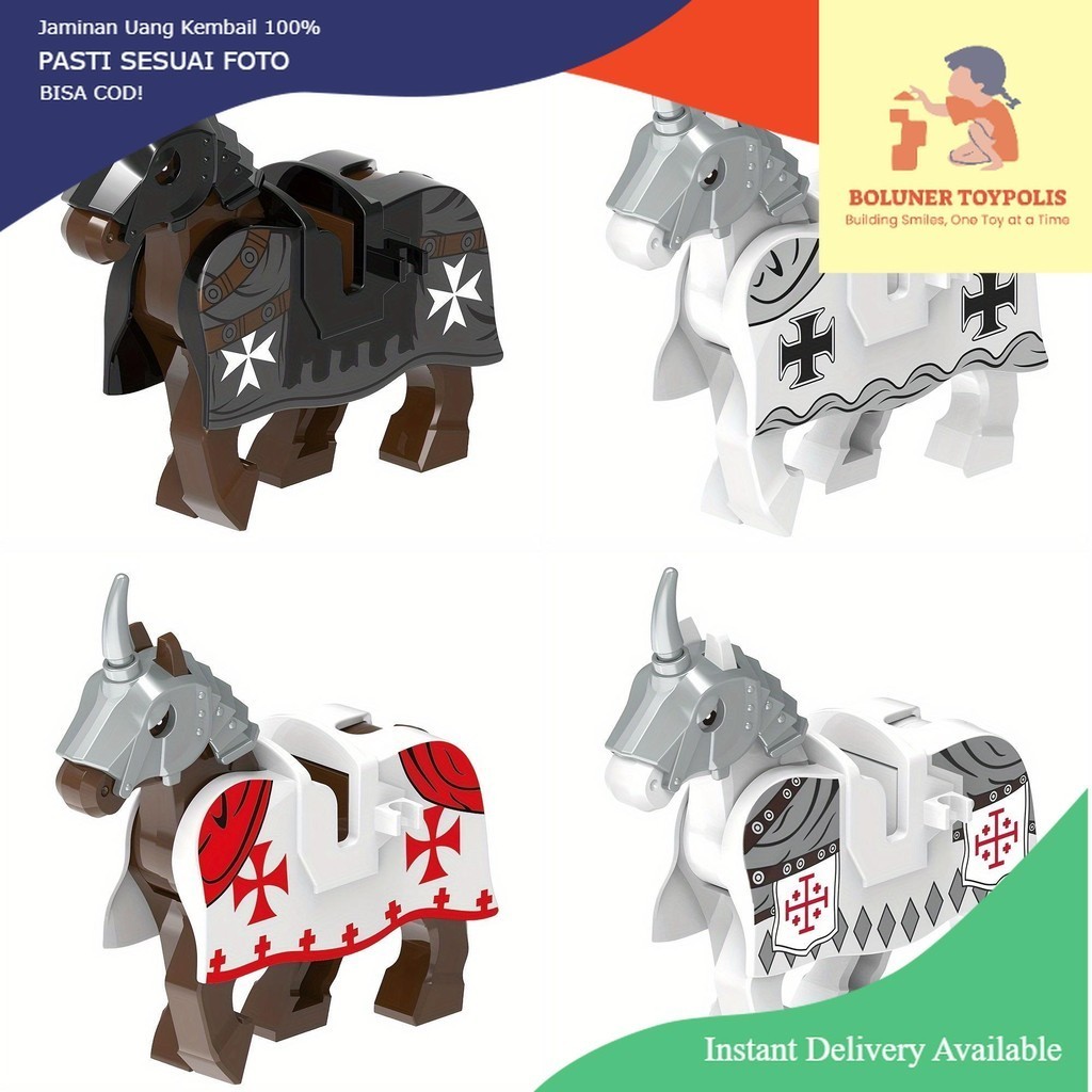 Jual Mainan Anak Minifigure Tentara Kuda Perang Brick War Horse Toy ...