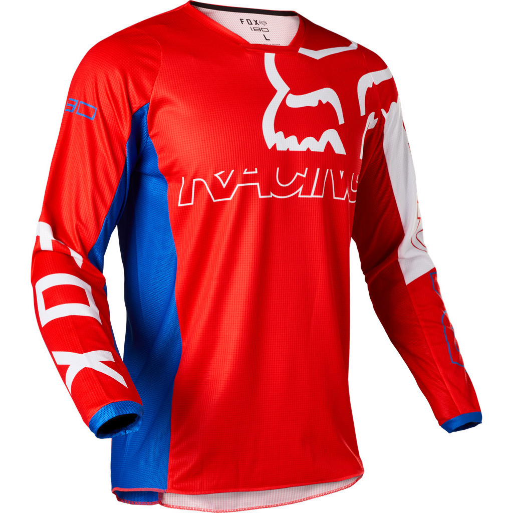 Jual FOX Racing 180 Skew Jersey [White/Red/Blue] | Shopee Indonesia
