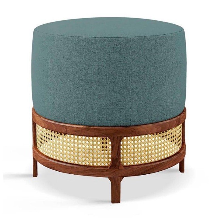 Jual GJ09 - Puff Stool / Bench - Riveting Round Rattan | Shopee Indonesia