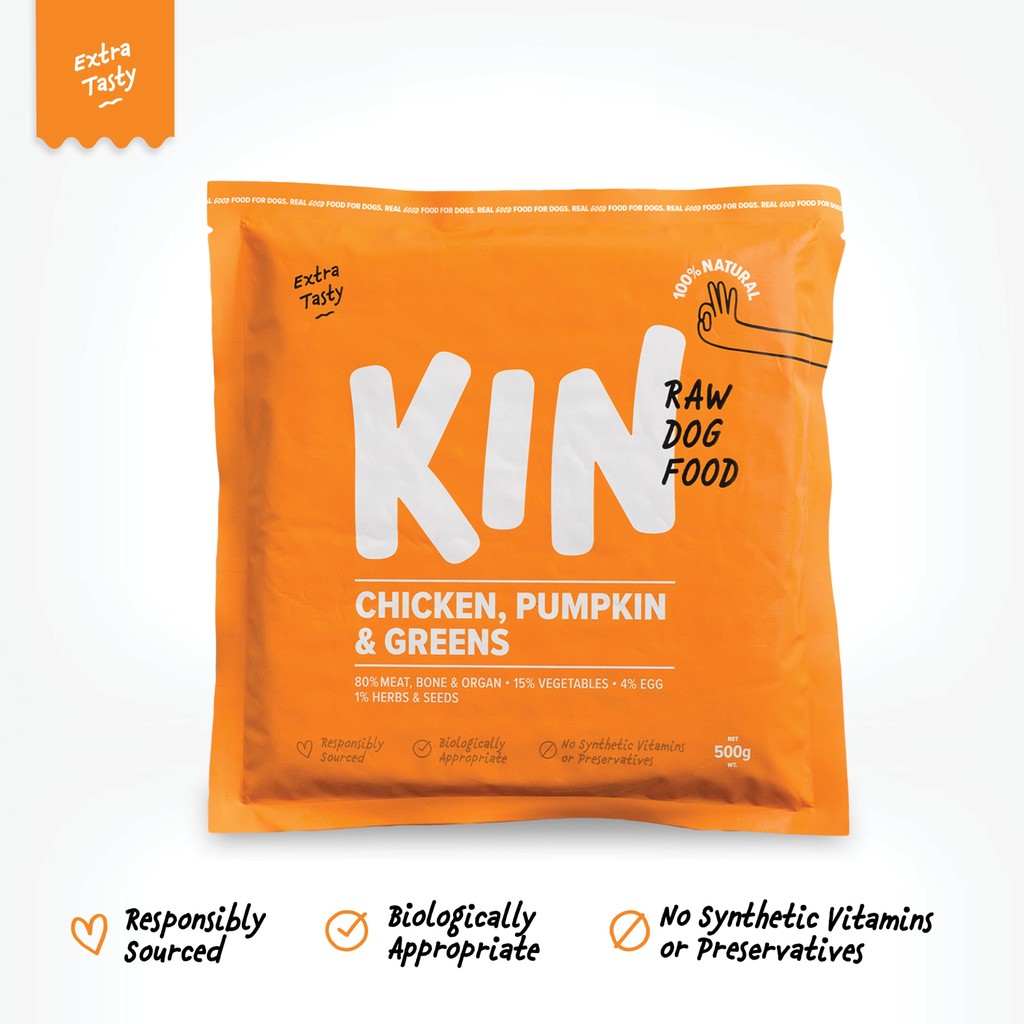 Jual KIN Dog Food - Chicken, Pumpkin & Greens 500g | Shopee Indonesia