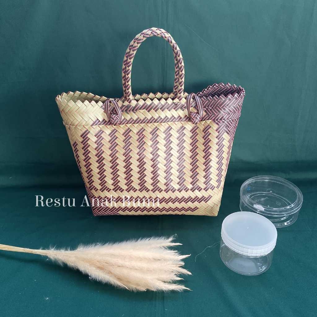 Jual Tas Anyaman Plastik Tali Pendek | Tas Belanja | Tas Pasar | wadah ...