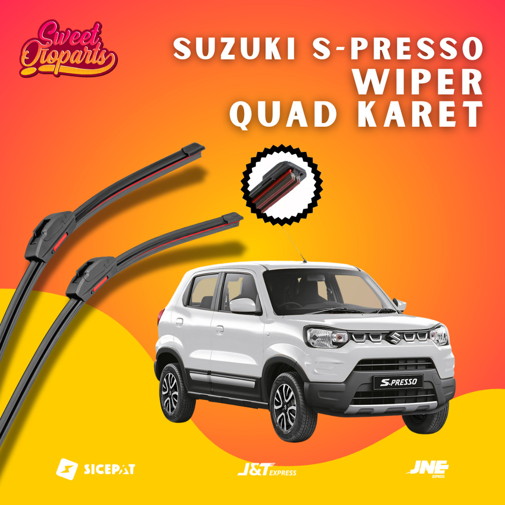 Jual Wiper Quad (4) Karet - Suzuki S-Presso Spresso - Frameless Sapuan ...
