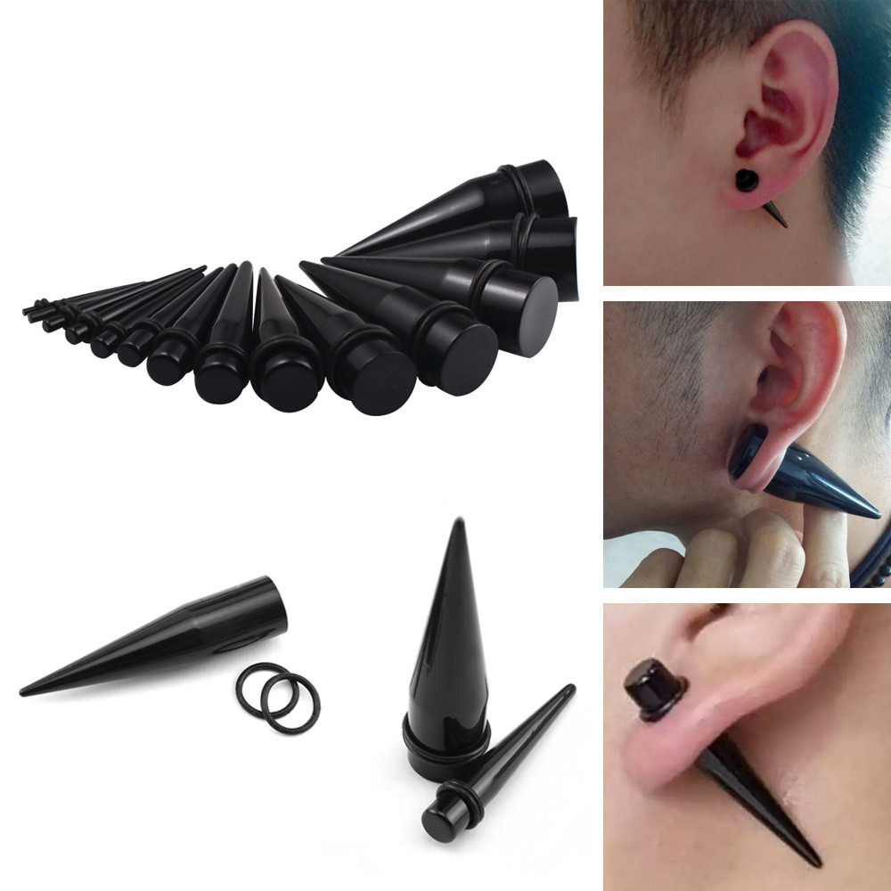 Jual 1 Pasang Expander Telinga Akrilik Hitam 2.5-20mm - Plug & Tunnel ...