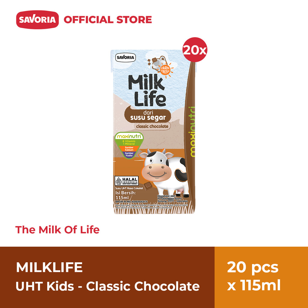 Jual MilkLife UHT Kids Classic Chocolate Milk - Susu Rasa Coklat 20 Pcs ...