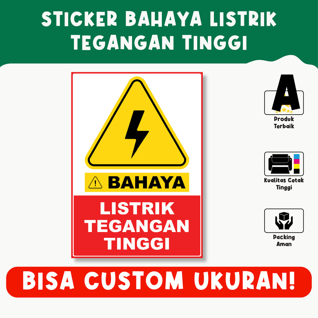 Jual Sticker Bahaya Listrik Tegangan Tinggi – Tahan Air, Vinyl Premium ...