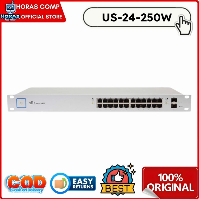 Jual Ubiquiti US-24-250W UniFi 24 Port Layer 2 Managed Gigabit PoE+ ...