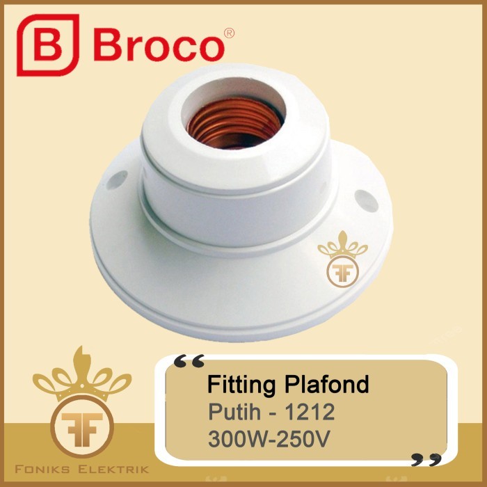 Jual BROCO Fitting Fiting Plafon/ Fitting Lampu Bulat 1212 | Shopee ...
