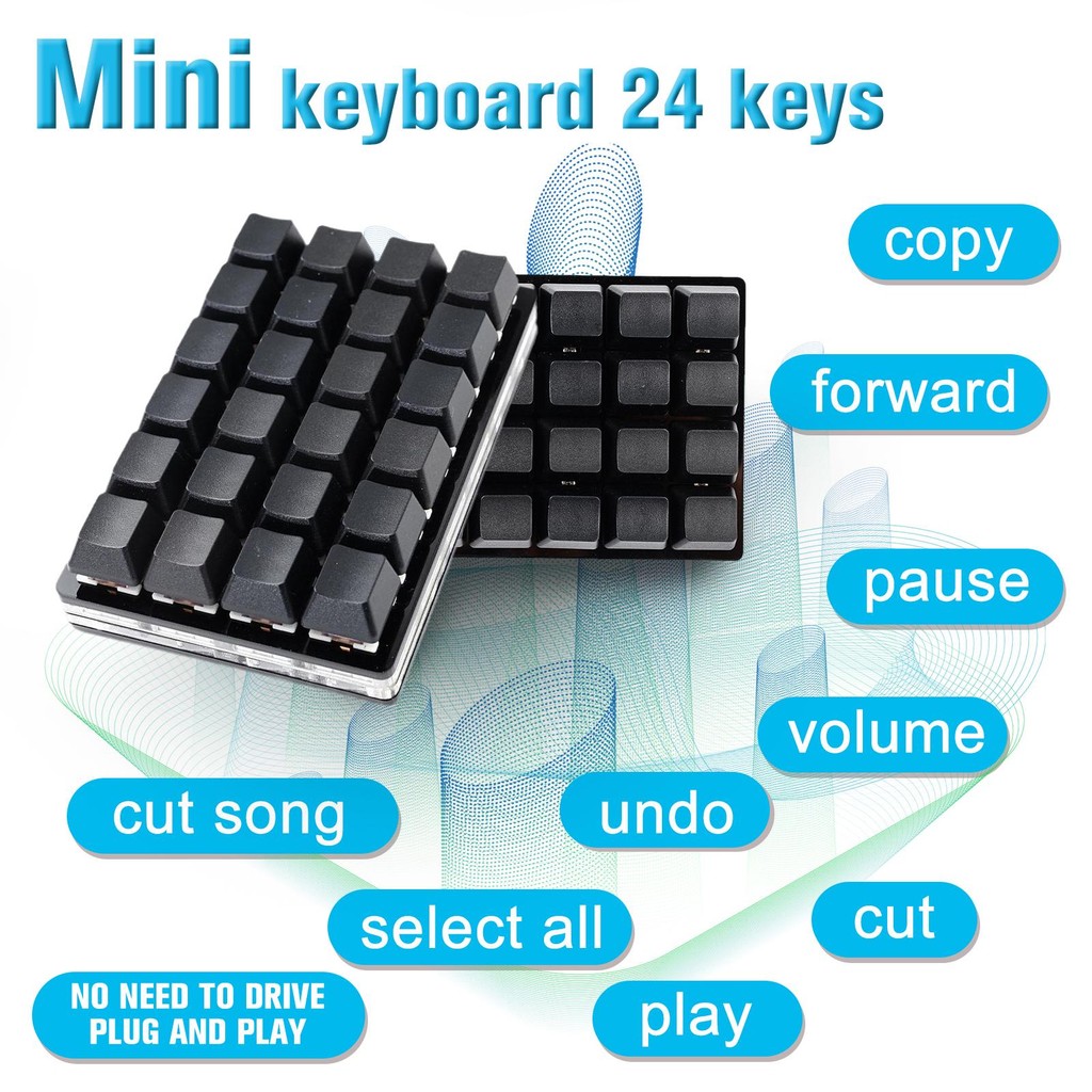 Jual Mini USB Macro Custom Mechanical Keyboard 2/24 Keys Gaming Keys Shortcut Keypad Sayo ...