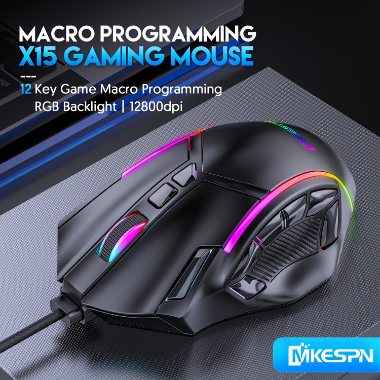 Jual X15 Mouse Gaming Berkabel 12800DPI 6 Tingkat Ergonomi Dapat ...