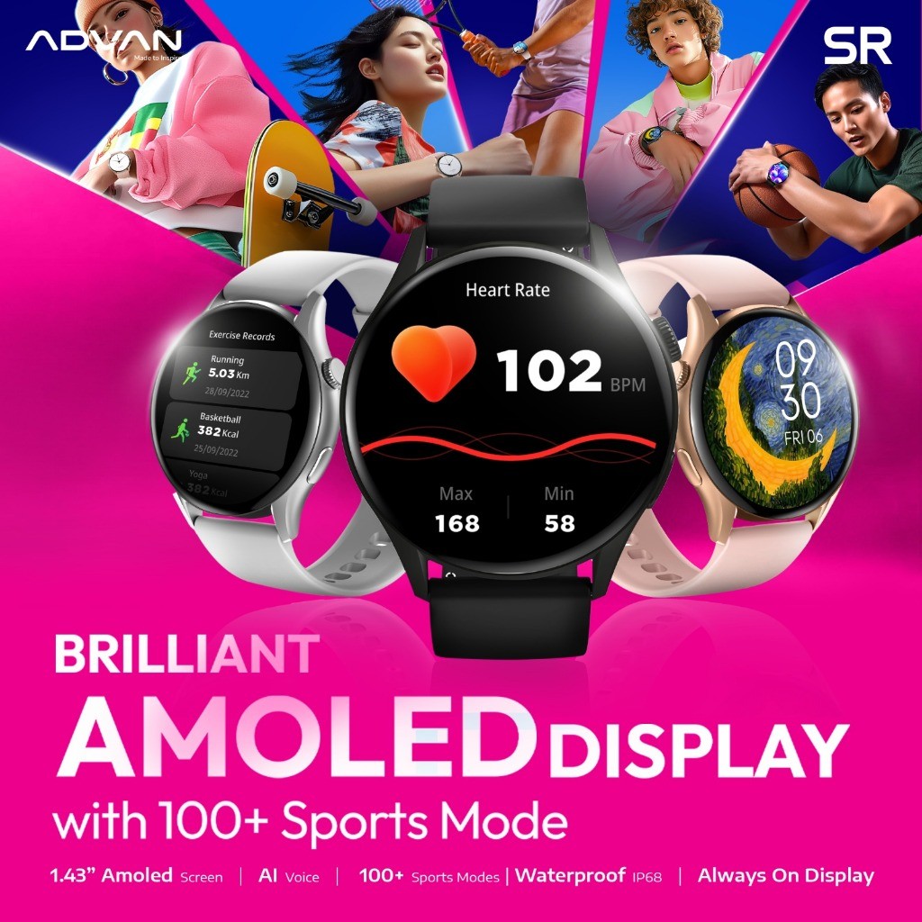 Jual ADVAN Smartwatch SR Ai Voice Assistant Amoled Display 1.43 ...