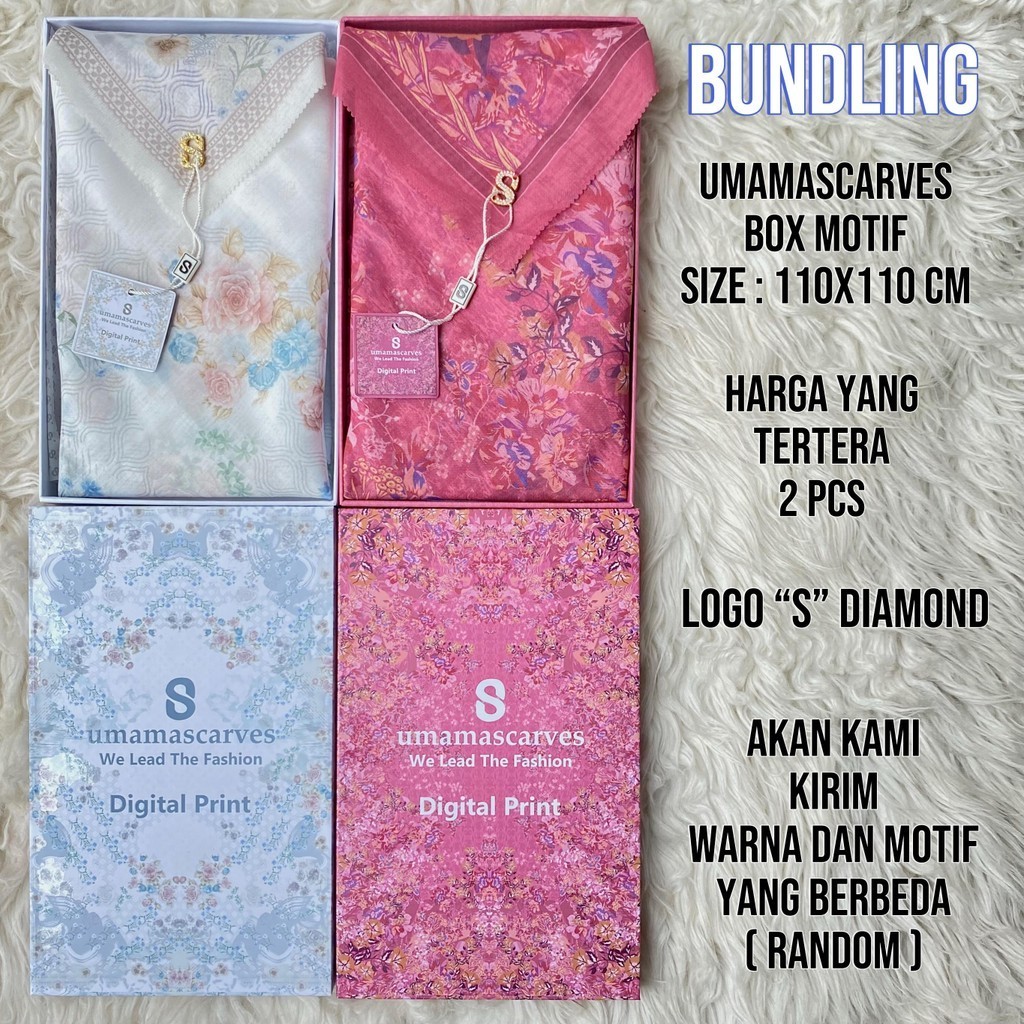 Jual BUNDLING UMAMASCARVES VERTICAL BOX MOTIF ISI 2 PCS LOGO S BY UMAMA ...
