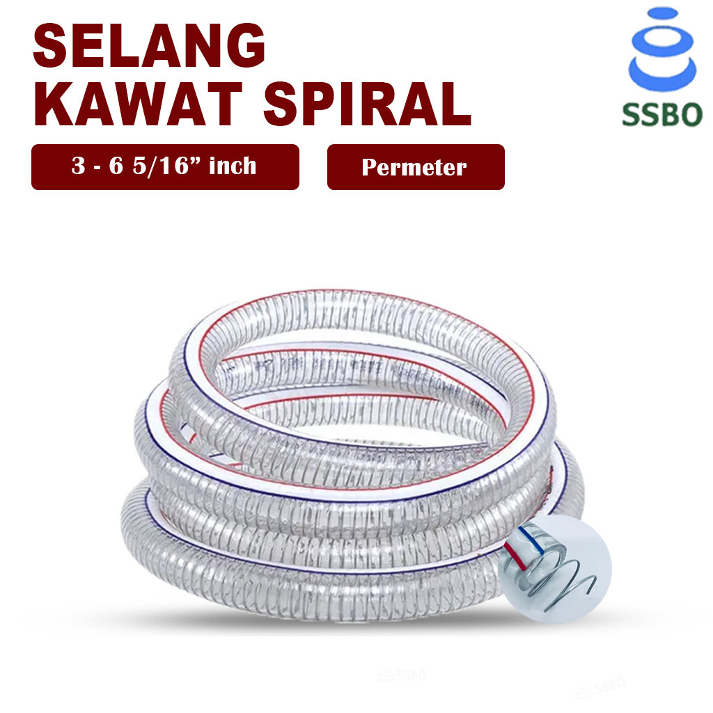 Jual SSBO Selang Bening Kawat Spiral PVC Steel Wire Spring Hose Per 1 ...