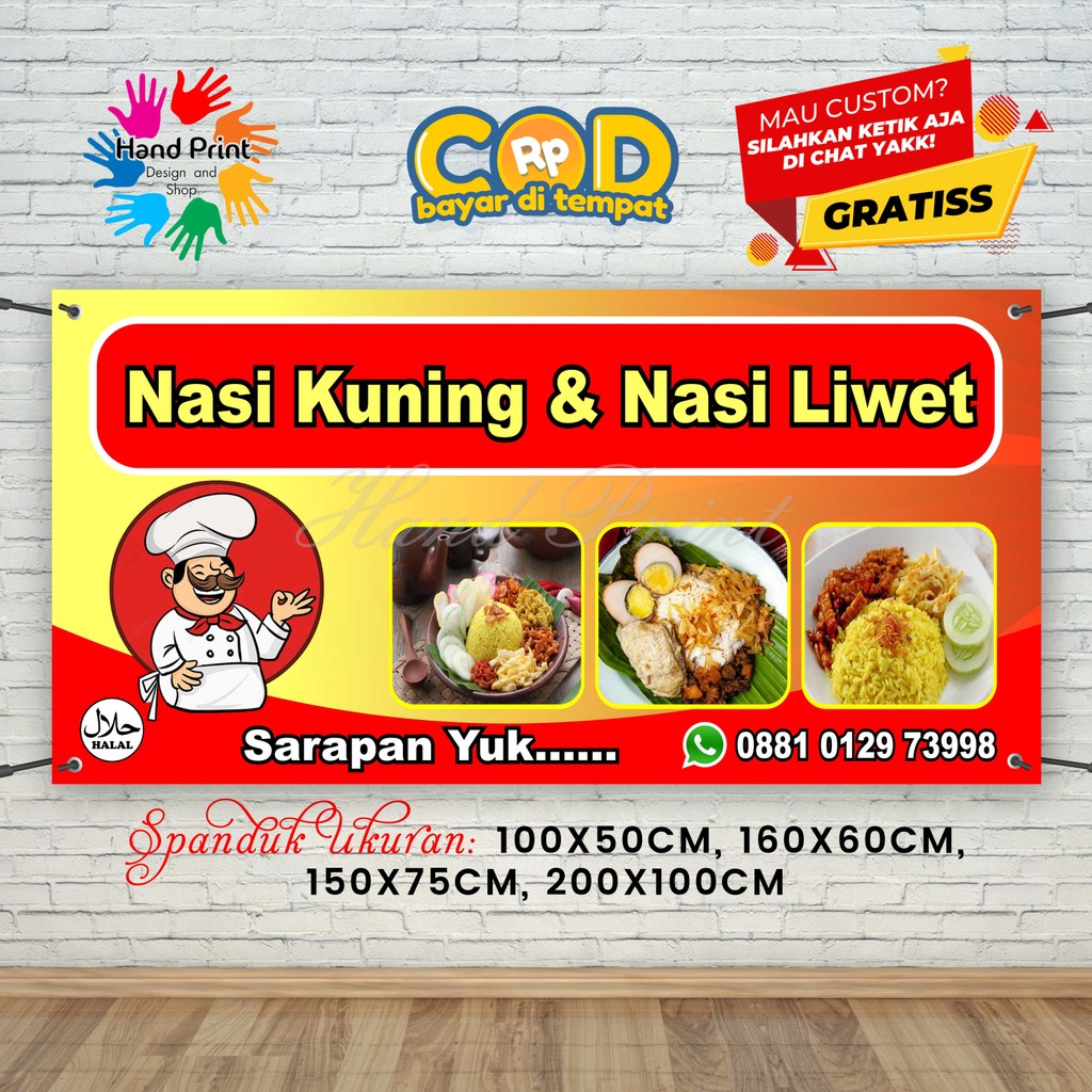 Jual Cetak Spanduk Banner Nasi Kuning & Nasi Liwet MMT Spanduk Custom ...