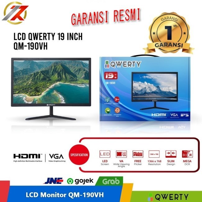 Jual MONITOR QWERTY LED QM-19VH 19 inch LCD HDMI VGA 3ms DISPLAY IPS ...
