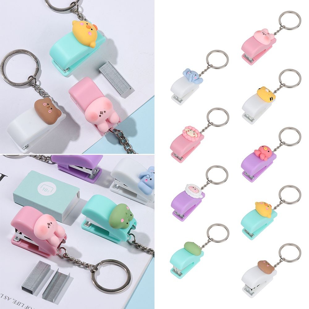 Jual Cartoon Cute Mini Stapler Portable No.10 Staples Binding Tools ...