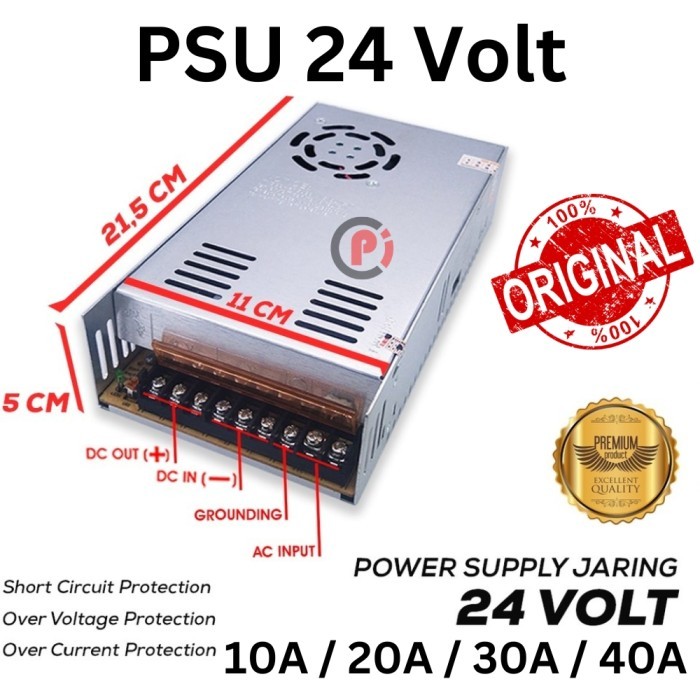 Jual Switching Power Supply PSU 24V 10A 20A 30A 40A 24 Volt Ampere Plus Fan Pendingin Model ...