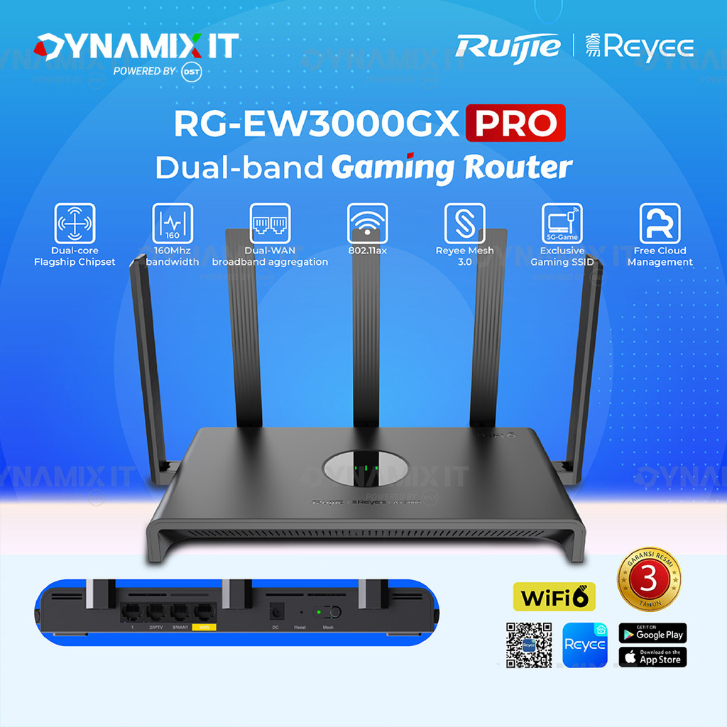 Jual Ruijie RG-EW3000GX PRO 3000M Wi-Fi 6 Dual-band Gigabit Gaming ...