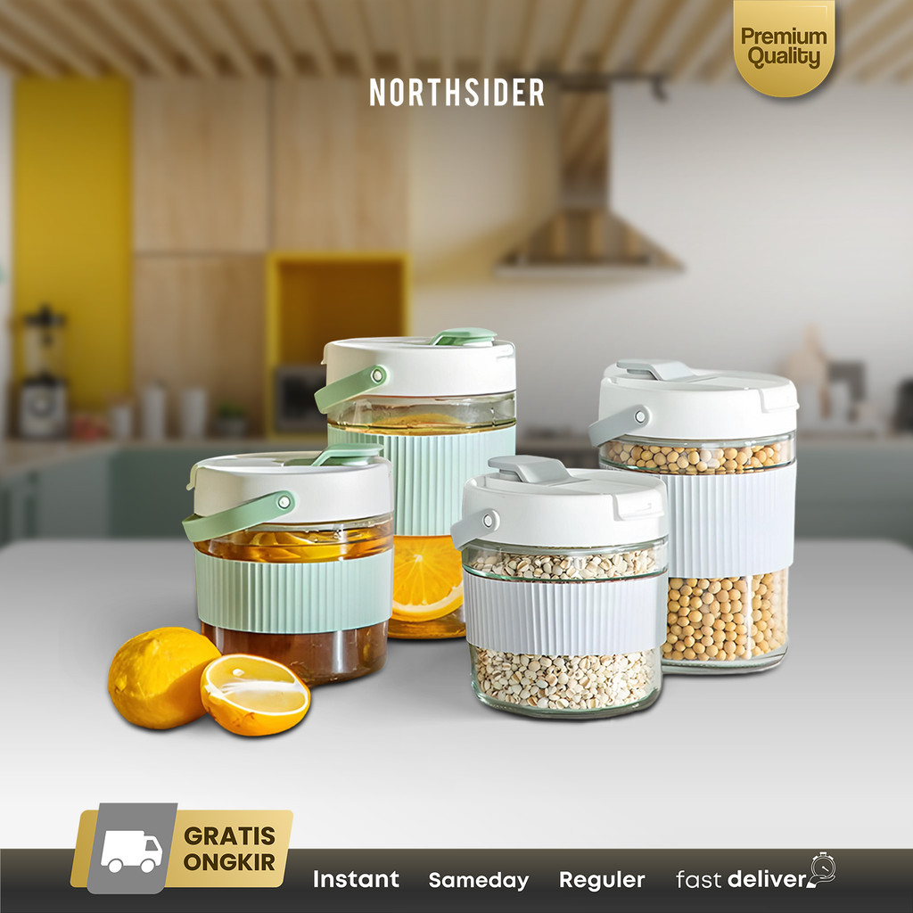 Jual Toples Kaca Kopi Biji-bijian Fermentasi Acar Double Open Glass ...