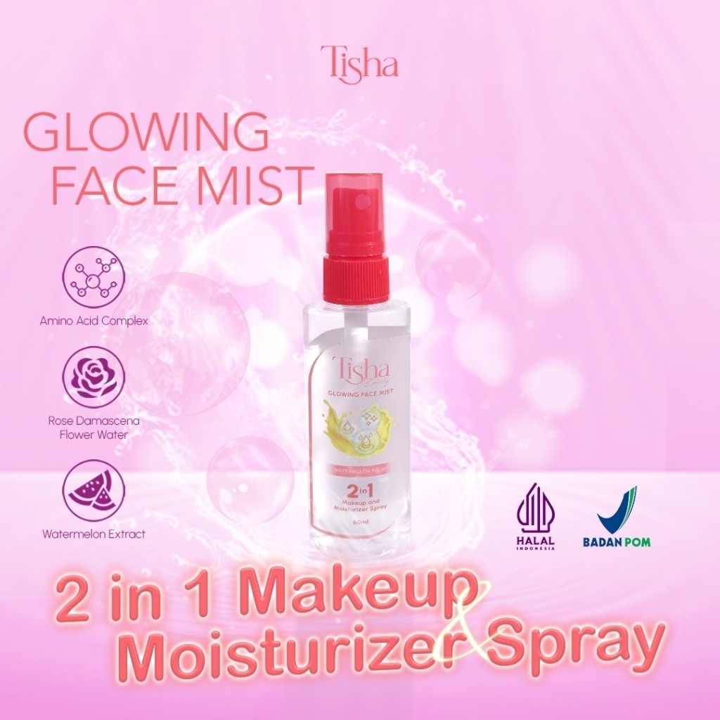 Jual HAVILLA Tisha Beauty Glowing Face Mist 60ml - 2in1 Makeup ...