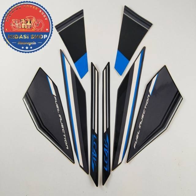 Jual striping yamaha vixion 150 nva 2015 2016 advan advance biru body standar berkualitas baik ...