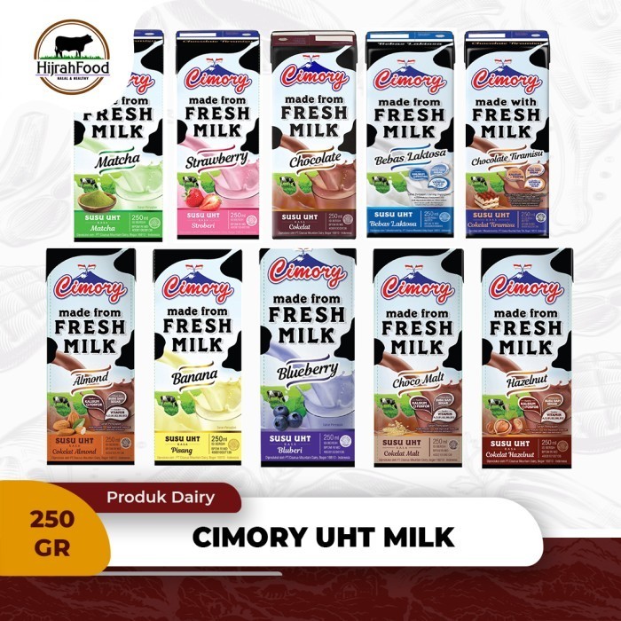 Jual Cimory Susu Sapi 250 ml UHT Segar Fresh Milk Berbagai Rasa Kalsium Fosfor | Shopee Indonesia