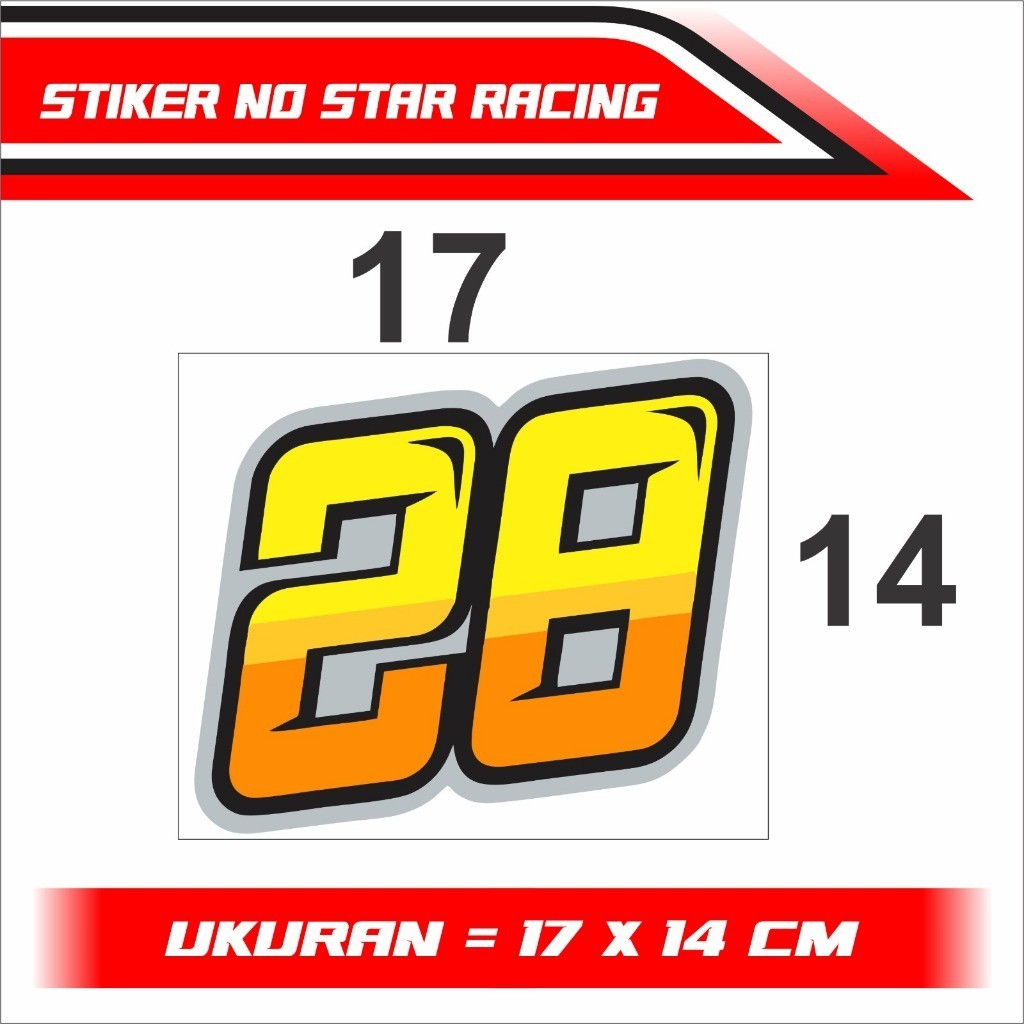Jual Stiker Nomor Star Sticker Decal Racing start water proof anti air ...