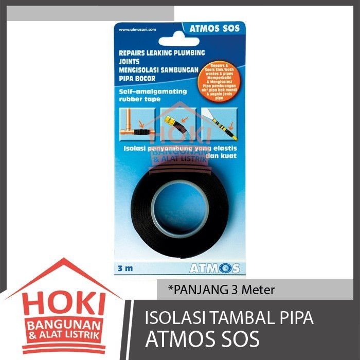 Jual ISOLASI TAMBAL PIPA / SELANG BOCOR ATMOS SOS 3 Meter - Plaster ...