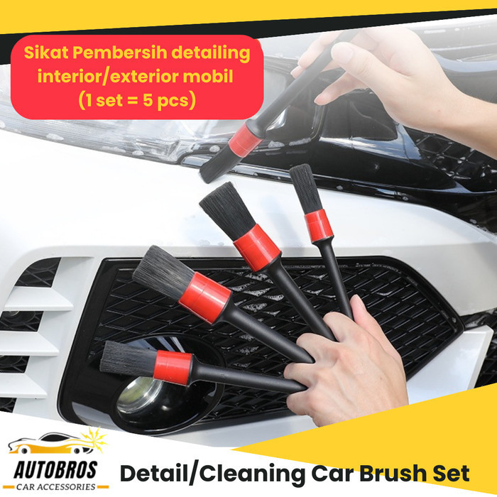 Jual Set Sikat Brush Kuas Mobil isi 5 pcs Detailing Cleaning Pembersih ...