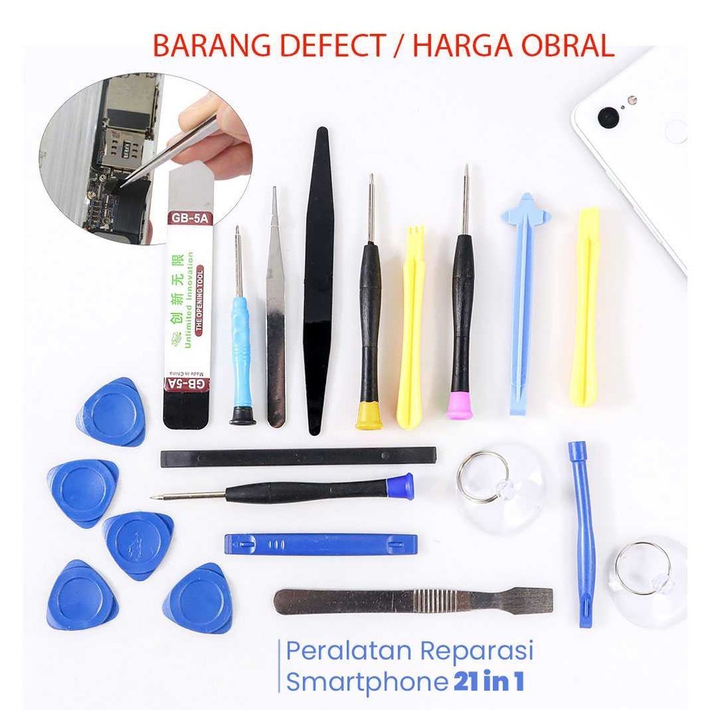 Jual Peralatan Reparasi Smartphone 21 in 1 Repair Tools Set OBRAL ...