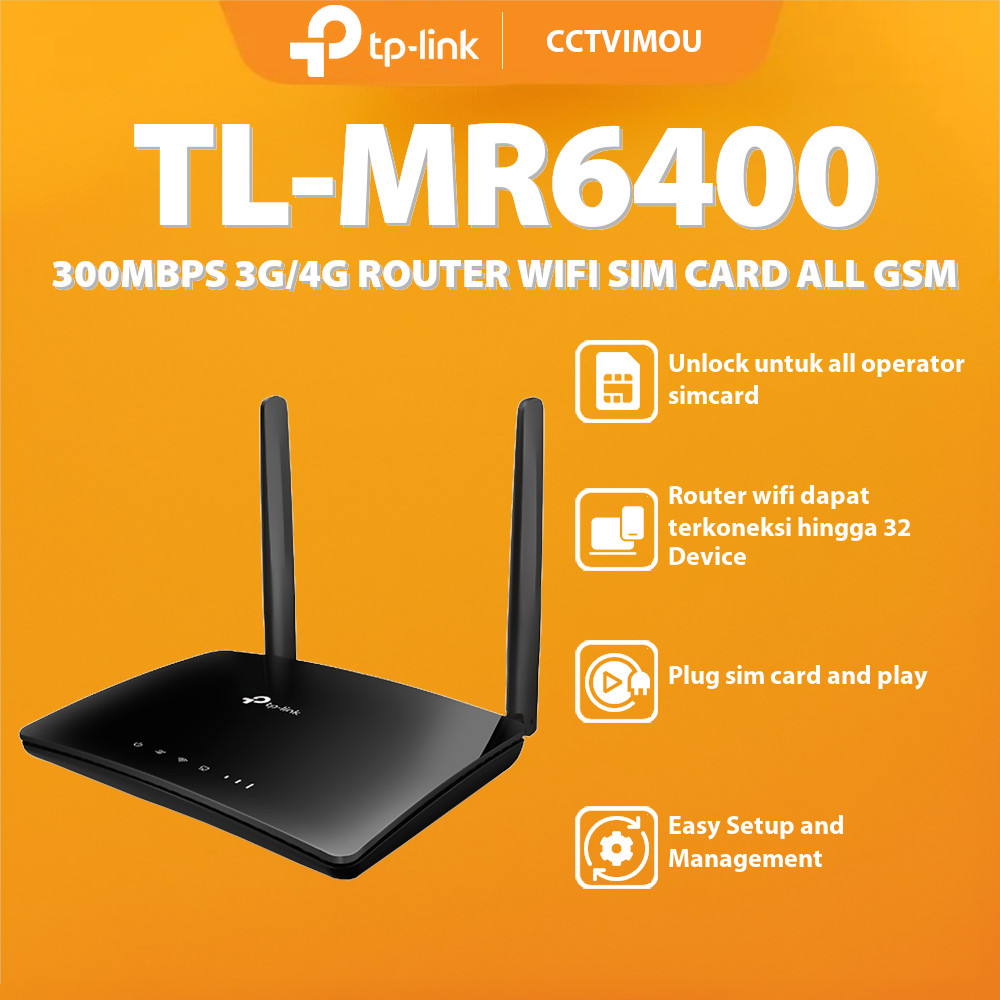 Jual TP-LINK TL-MR6400 300MBPS 3G/4G ROUTER WIFI SIM CARD ALL GSM RESMI ...