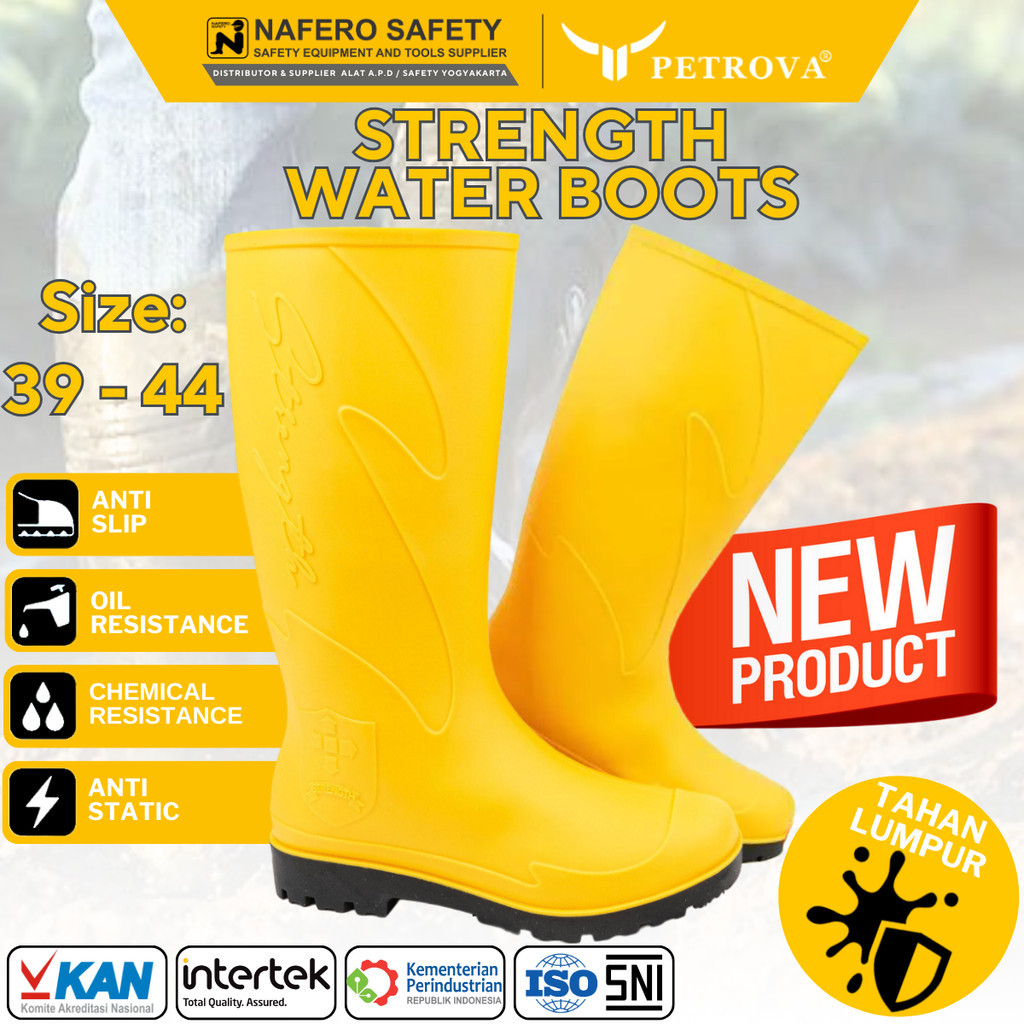 Jual Sepatu Boot Safety SNI Strength WATTER safety Boots kuning tanpa ...