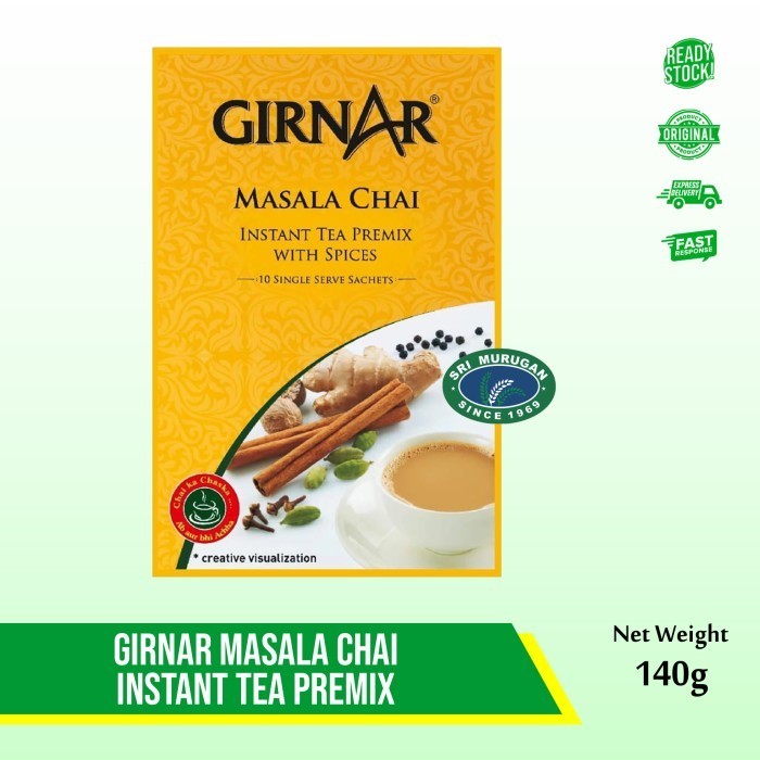 Jual GIRNAR MASALA CHAI INSTANT TEA PREMIX WITH SPICES 140 GM | Shopee ...