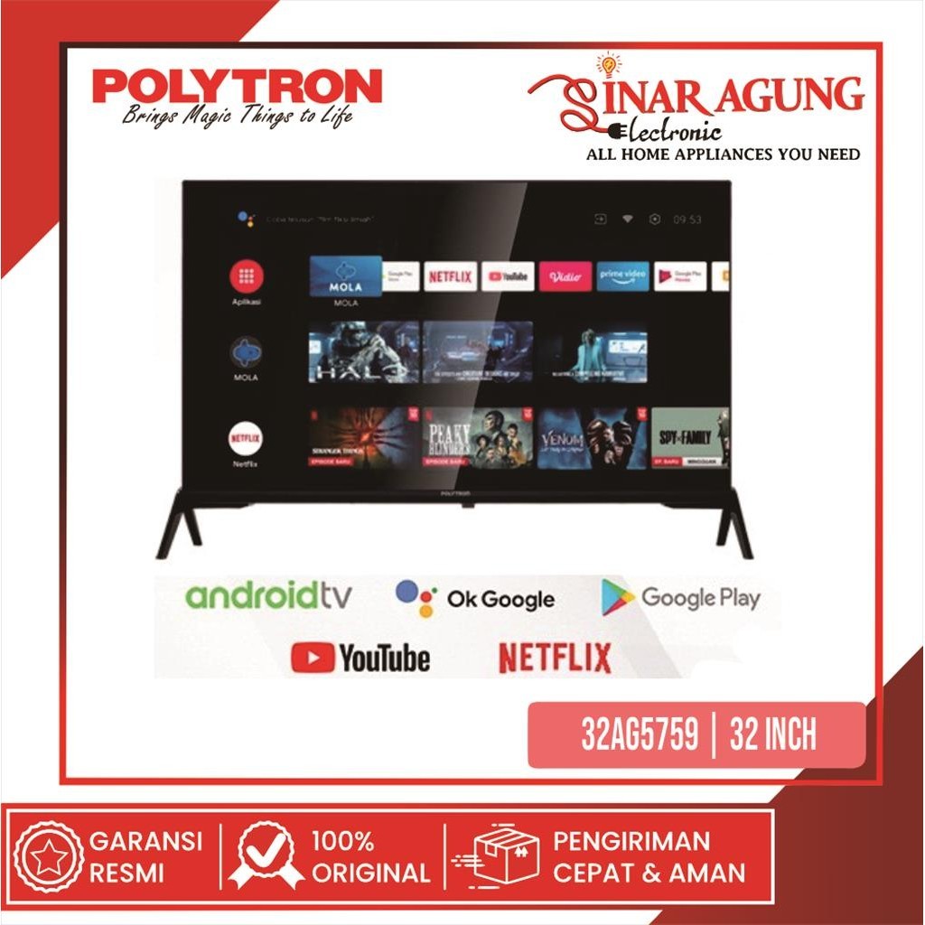 Jual POLYTRON PLD-32AG5759 / 32AG LED SMART TV 32 INCH - GARANSI RESMI | Shopee Indonesia