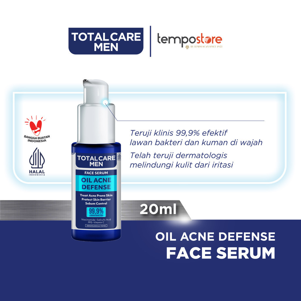 Jual Total Care Men Face Serum Oil Acne Defense 20ml - Exp Date : 01. ...