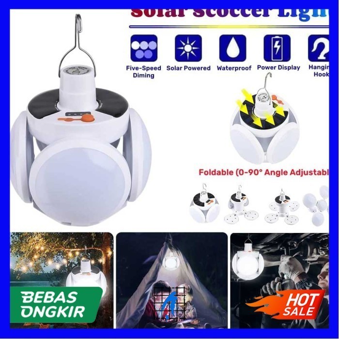 Jual Lampu LED Camping Lentera Solar USB 5 Modes Cool White 1200mAh ...