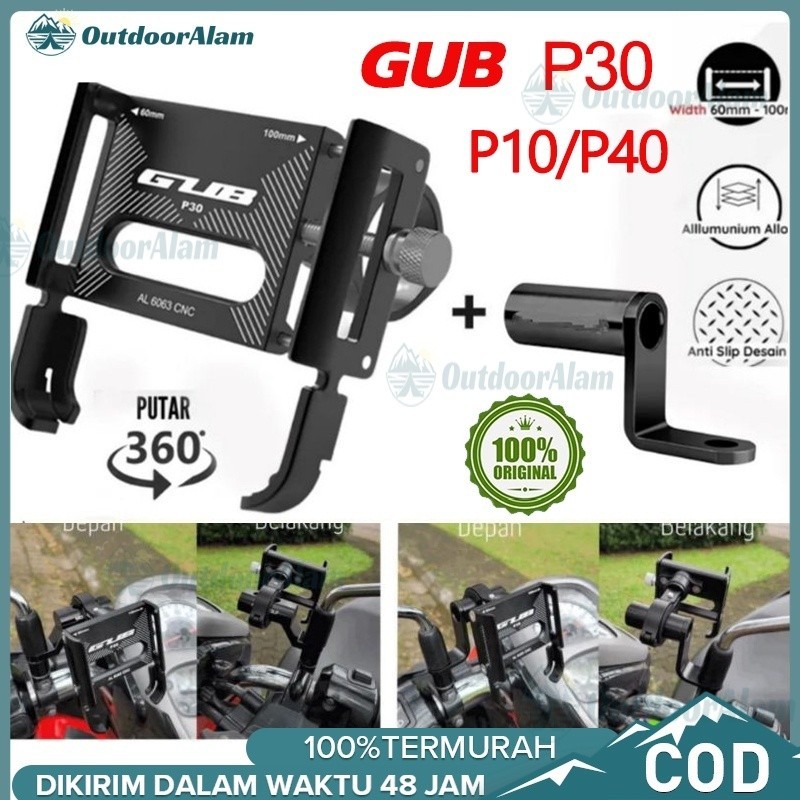 Jual GUB P10 P30 P40 HP Holder Handphone Phone Aluminium Stang Sepeda Motor Bracket Moto Bar ...