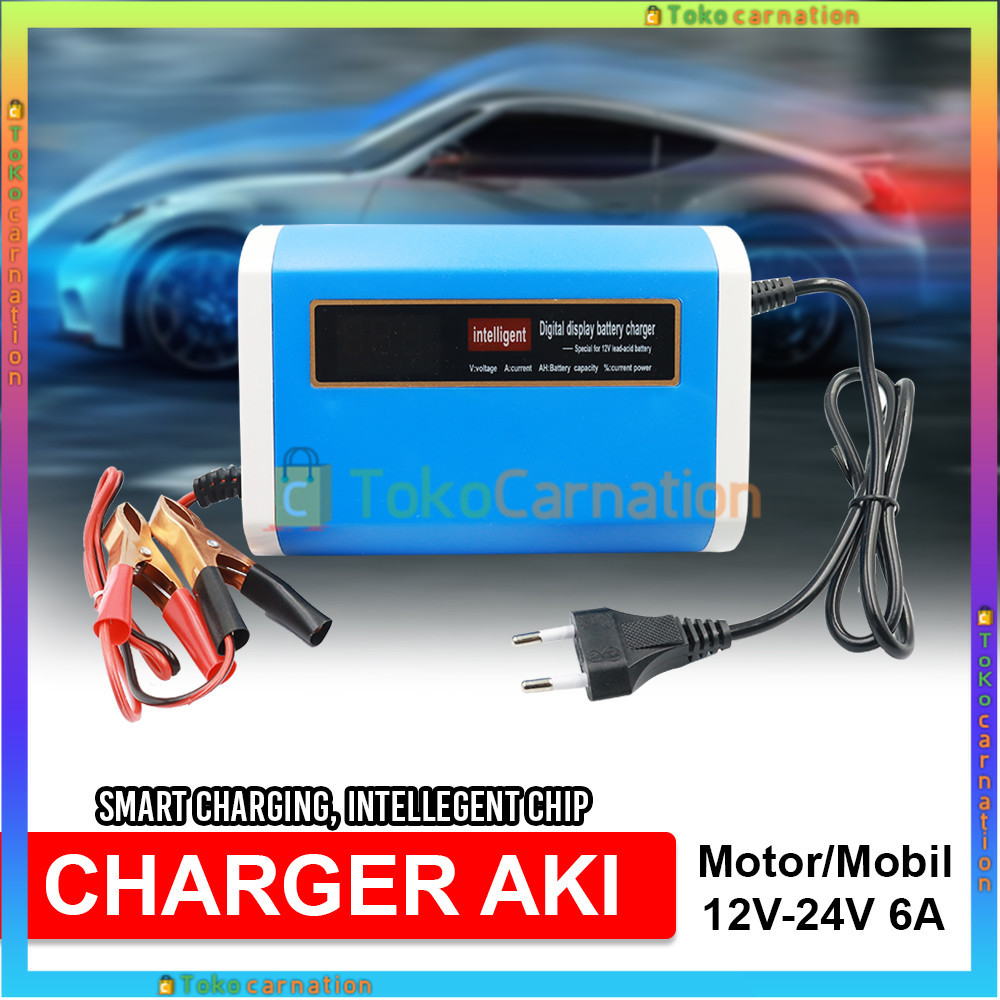 Jual Charger Aki Mobil Motor Dengan LCD Charger aki 10 Ampere / 6 ...