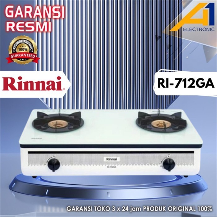Jual KOMPOR GAS RINNAI RI 712GA / RI 712 GA , TEMPERED GLASS 2 TUNGKU ...
