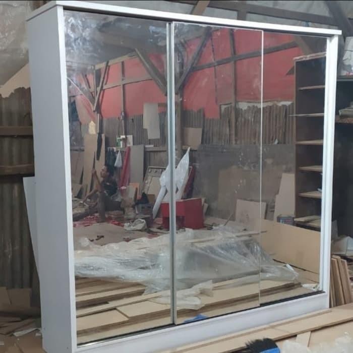 Jual lemari sliding 3 pintu full cermin | Shopee Indonesia