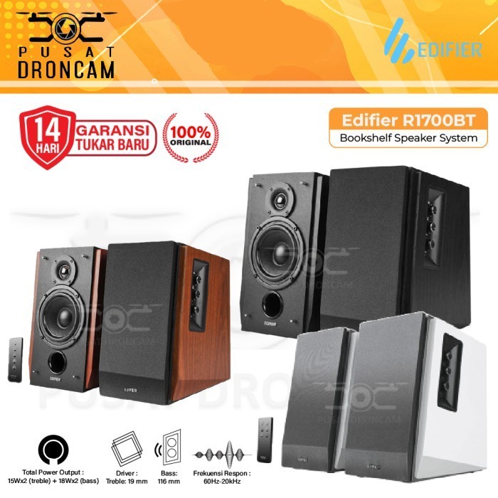 Jual Edifier R1700BT Active 2.0 Bookshelf Bluetooth Speaker System Original - BLACK | Shopee ...