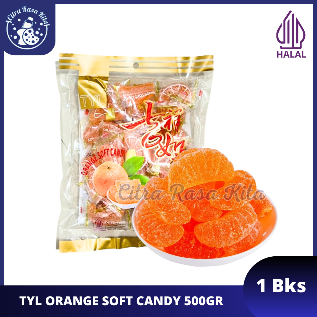 Jual Permen Lunak Rasa Dan Bentuk Jeruk 500gr Orange Soft Candy ...