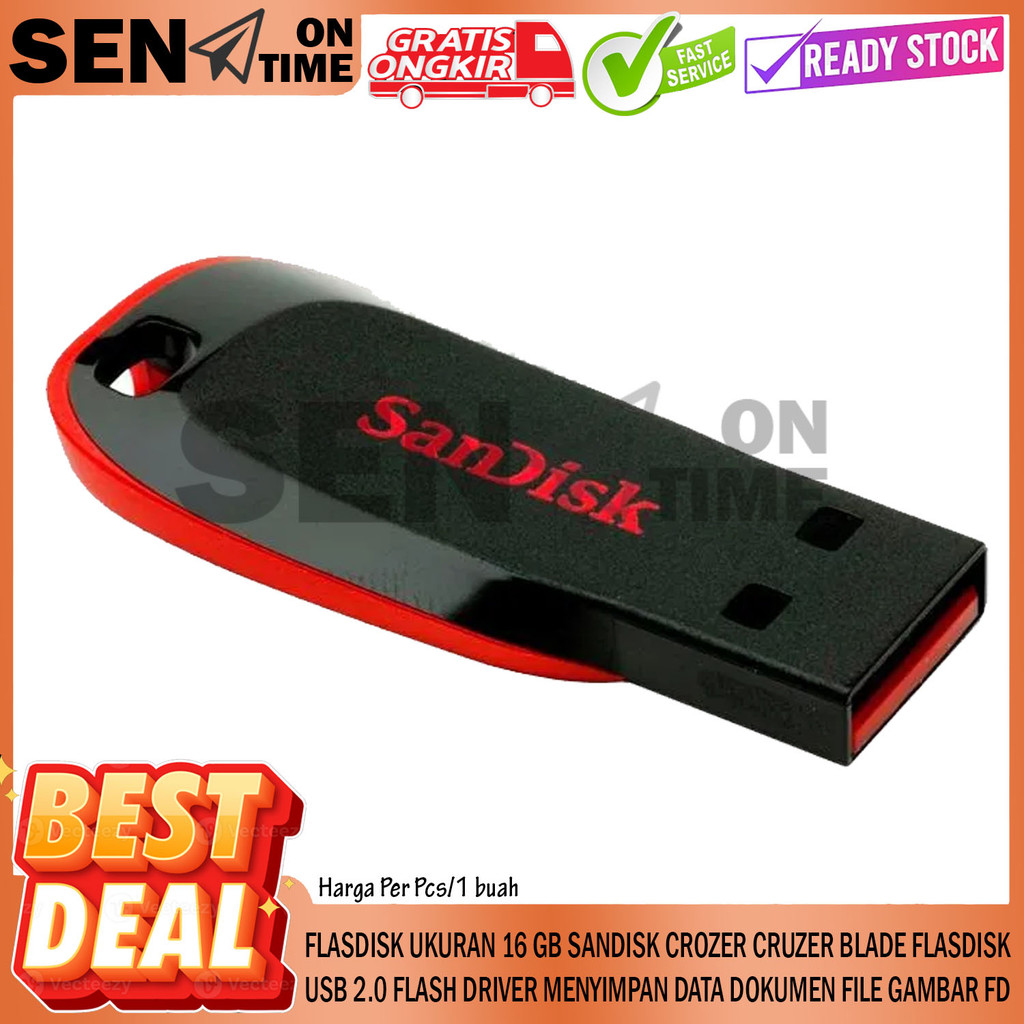 Jual Sandisk Ukuran 16 Gb Flasdisk San Disk Flash Disk Flas Flashdisk Konektor Computer Tablet ...