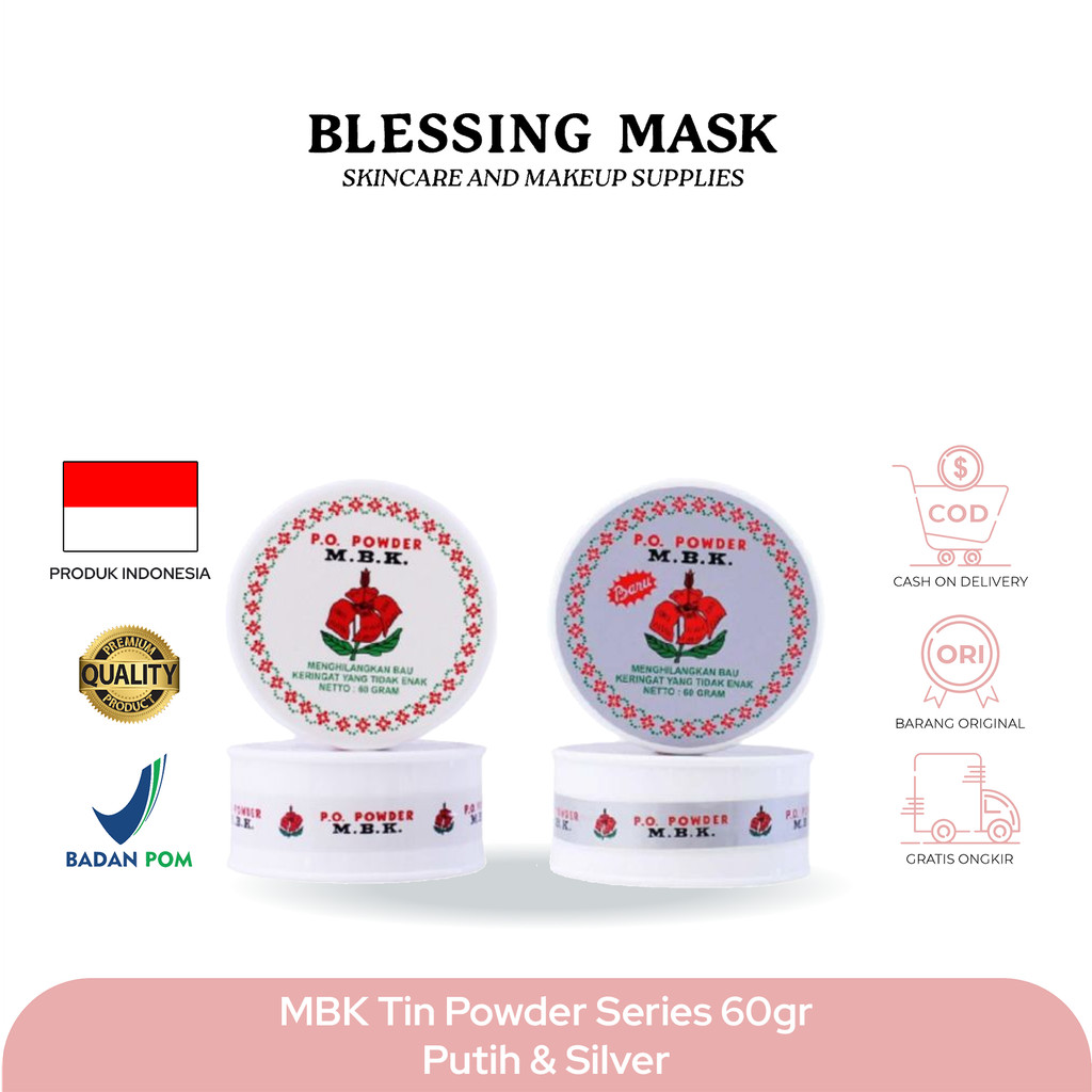 Jual M.B.K MBK Tin Putih/Silver 60gr | Powder Bedak Ketiak | Shopee Indonesia